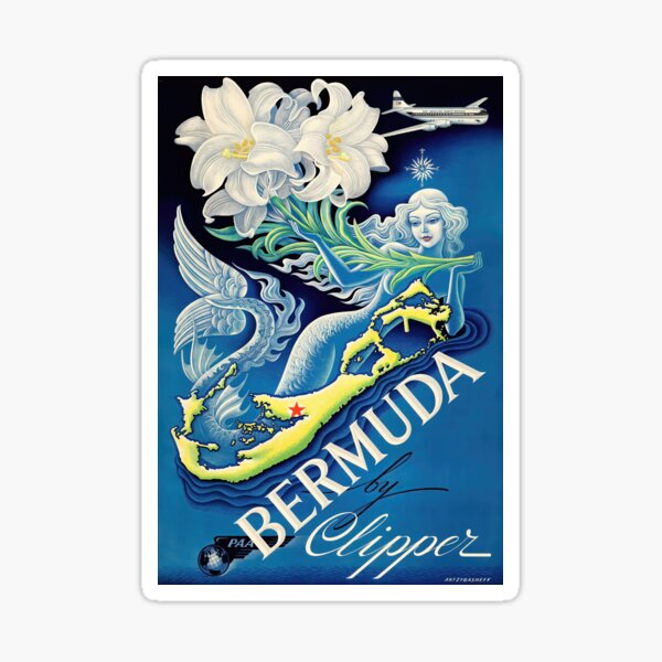 "Bermuda Islands Travel Poster Design" Sticker for Sale by Artespana ...