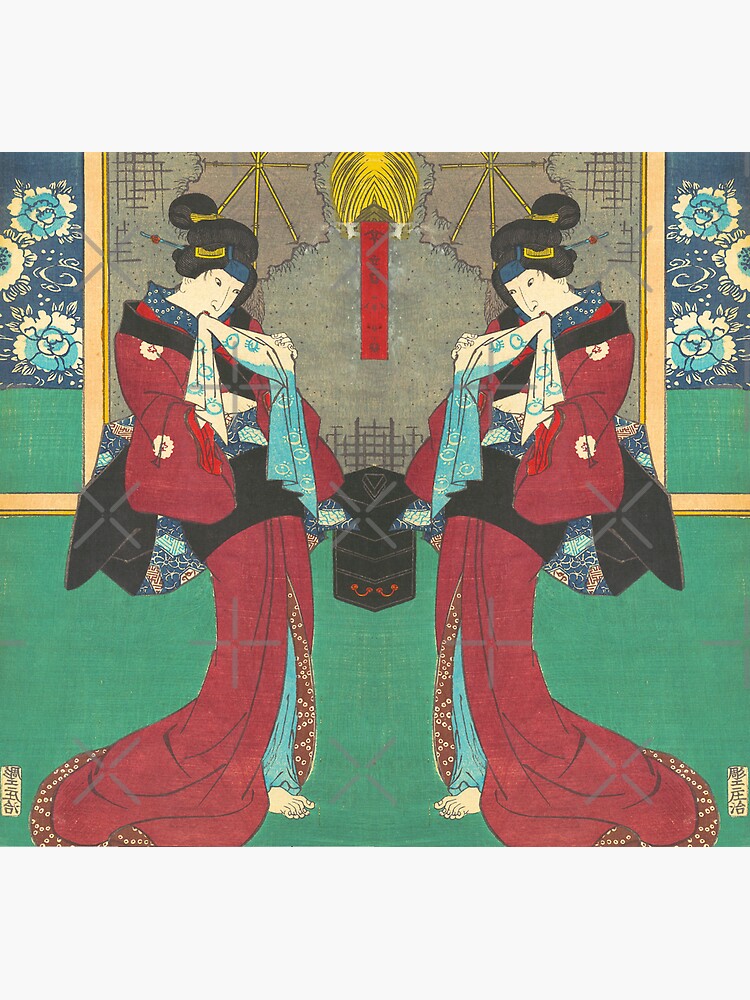 "Palace Courtesan | Japanese Edo Design" Sticker for Sale by ...