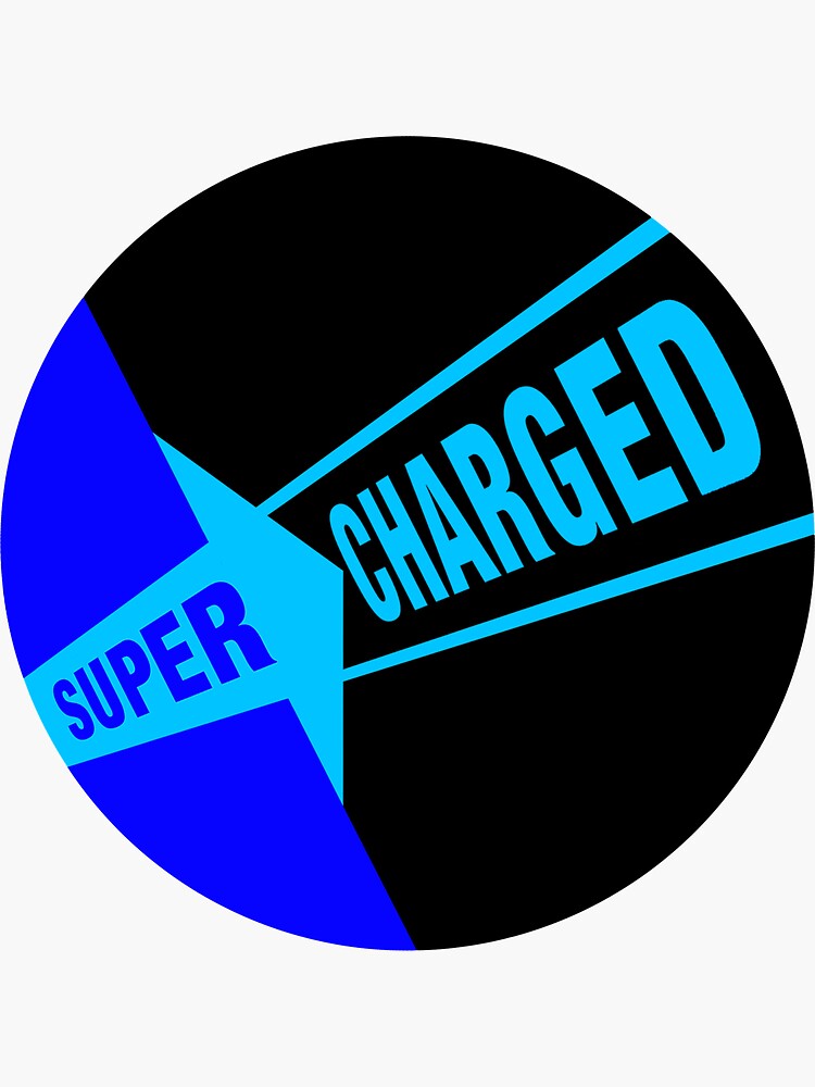 "Super Charged (blue arrow) original design " Sticker for Sale by pop ...