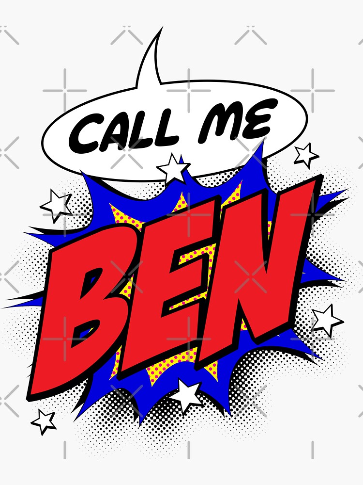"Personalised Call Me Ben Pop Art Comic Design" Sticker for Sale by ...