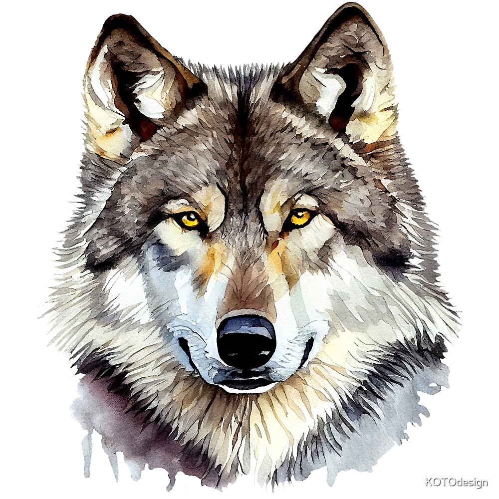 "Wolf Art, Watercolor Painting" by KOTOdesign | Redbubble