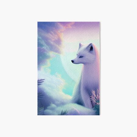 "Dreamy Arctic Fox in Snowy Winter Night by the Moon - Celestial and ...
