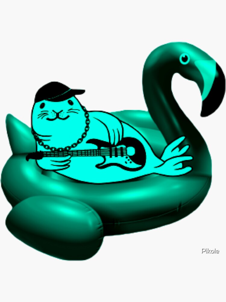 "Seal With a Guitar Funny Music Art" Sticker for Sale by Pikole | Redbubble