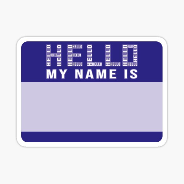 "Hello my name is (color - Blue Gem)" Sticker for Sale by Thesandu93 ...