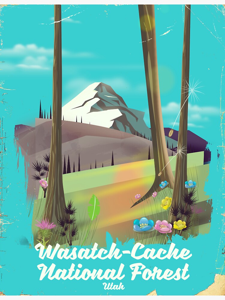 "Wasatch-Cache National Forest Utah vacation poster" Sticker for Sale ...