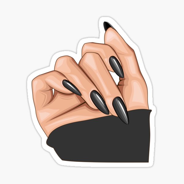 "black nails" Sticker by assiya-fashion | Redbubble