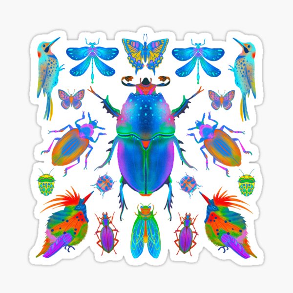 "Winged Biodiversity" Sticker for Sale by caringiscool | Redbubble