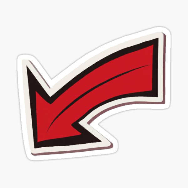 "Red Arrow Curved" Sticker for Sale by JandyDesign | Redbubble