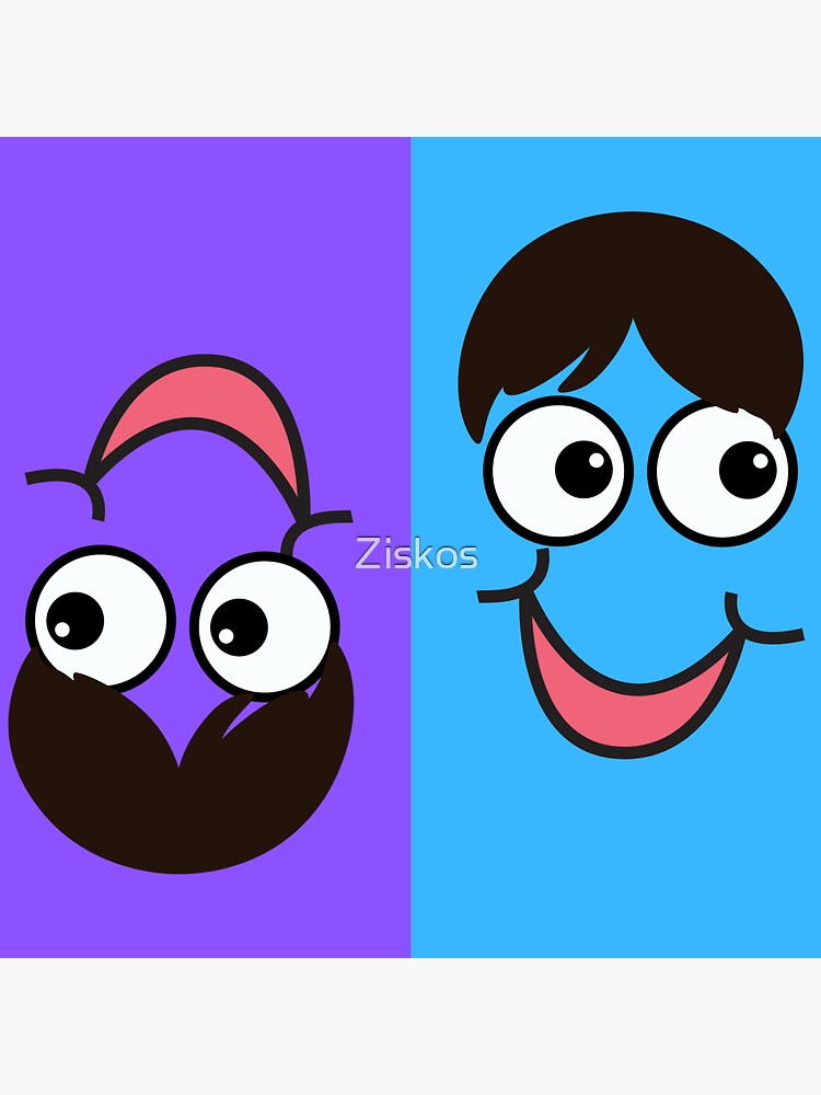 "Smiley face. Blue and purple. Half half." Sticker for Sale by Ziskos ...