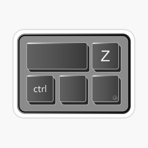 "Undo With Ctrl + Z" Sticker for Sale by DM-VectorArt | Redbubble