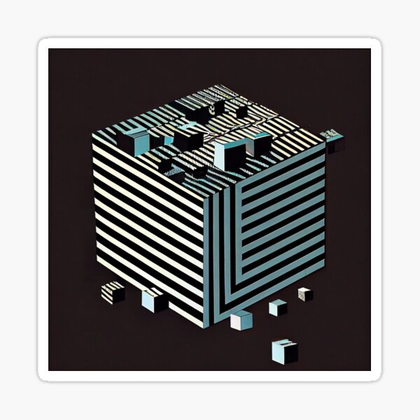 "evolving blue black and white decorative 3D surreal cuboid pattern ...