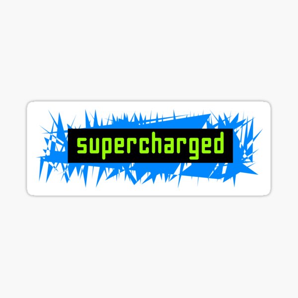 "Supercharged (strip) original design" Sticker for Sale by pop-and-bee ...