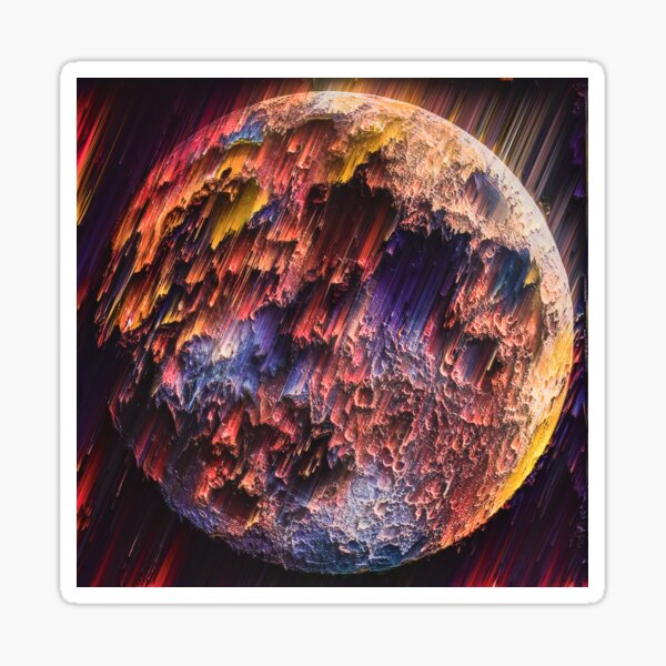 "Moon / Pixel sort / Glitch art" Sticker for Sale by Kavurmija | Redbubble