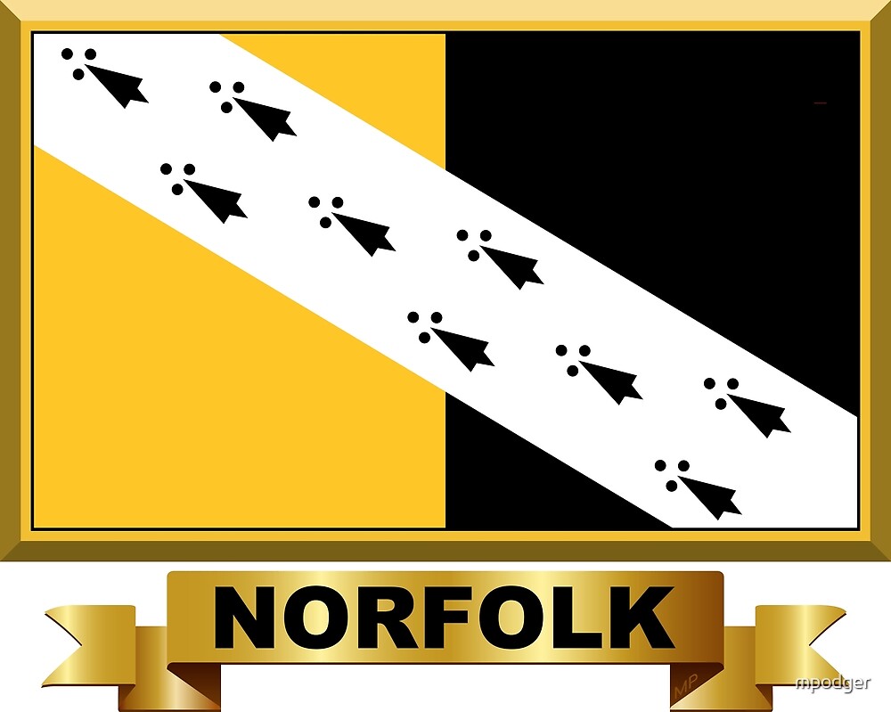 "NORFOLK Flag Gifts, Masks, Stickers & Products (N)" by mpodger | Redbubble