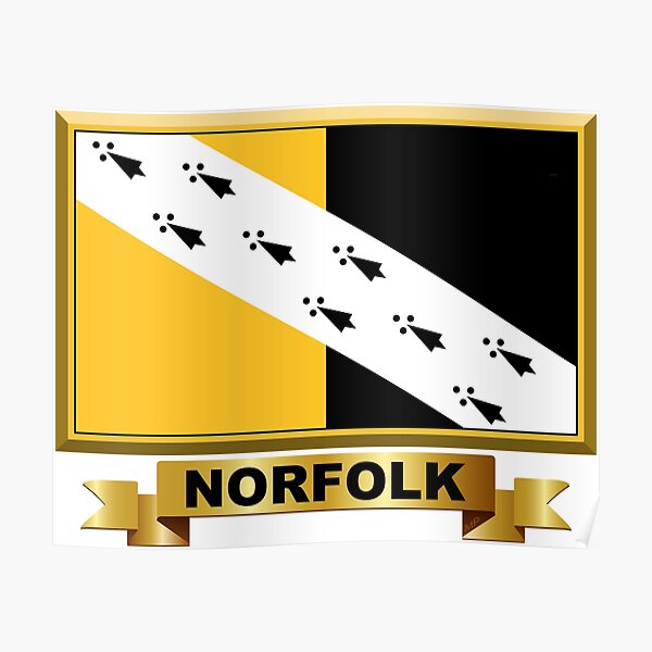 "NORFOLK Flag Gifts, Masks, Stickers & Products (N)" Poster for Sale by ...