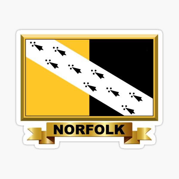 "NORFOLK Flag Gifts, Masks, Stickers & Products (N)" Sticker for Sale ...