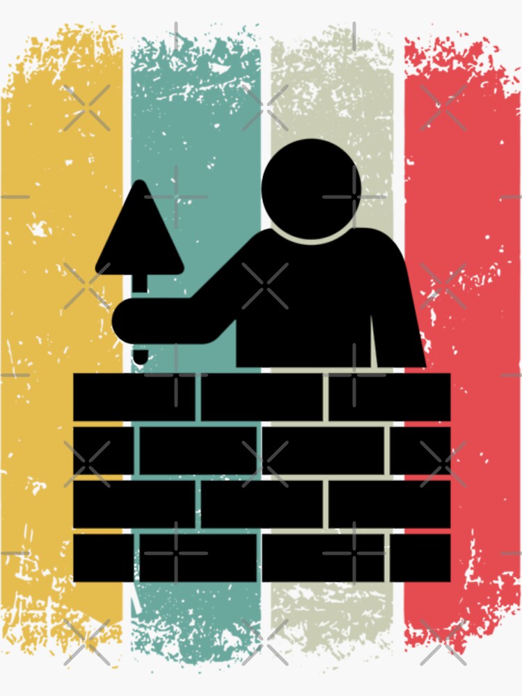 "Colorful Vintage Bricklaying, Bircklayer Gift, Funny Bricklayer ...