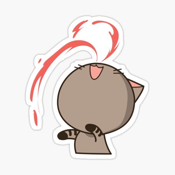 "Nose bleed cat" Sticker for Sale by clgtart | Redbubble