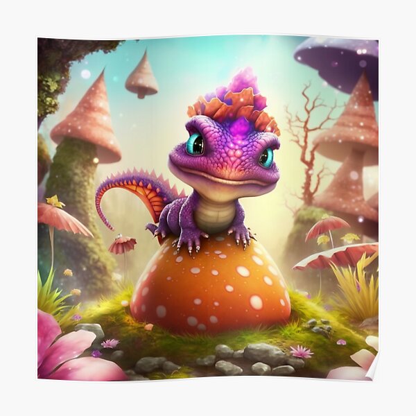 "Mini Little Dragon" Poster for Sale by RoboLuna | Redbubble