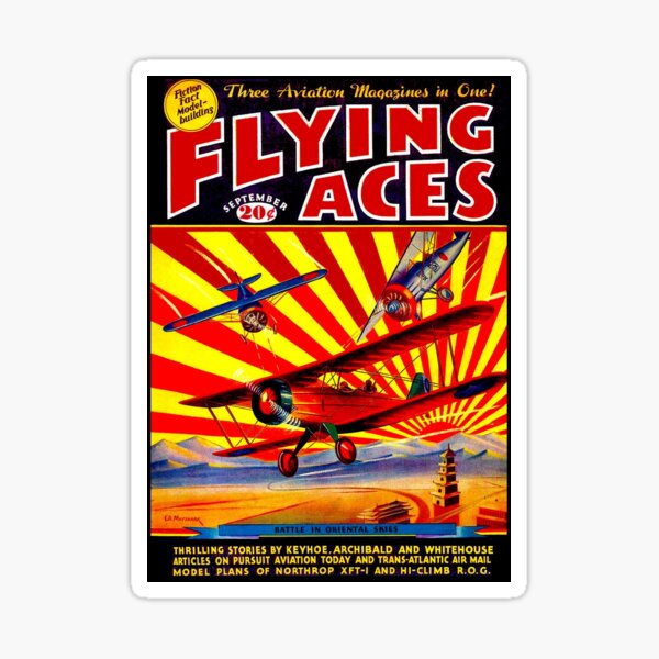 "FLYING ACES : Vintage 1942 Japan Rising Sun Wartime Print" Sticker for ...