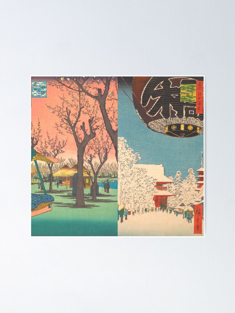 "Spring and Winter in Japan | Japanese Edo Design" Poster for Sale by ...