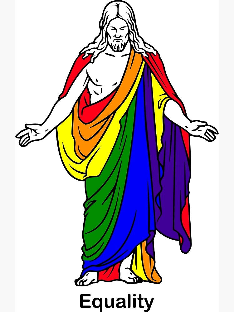 "Christus Jesus Christ with Rainbow Robe" Poster for Sale by ExmoPride ...