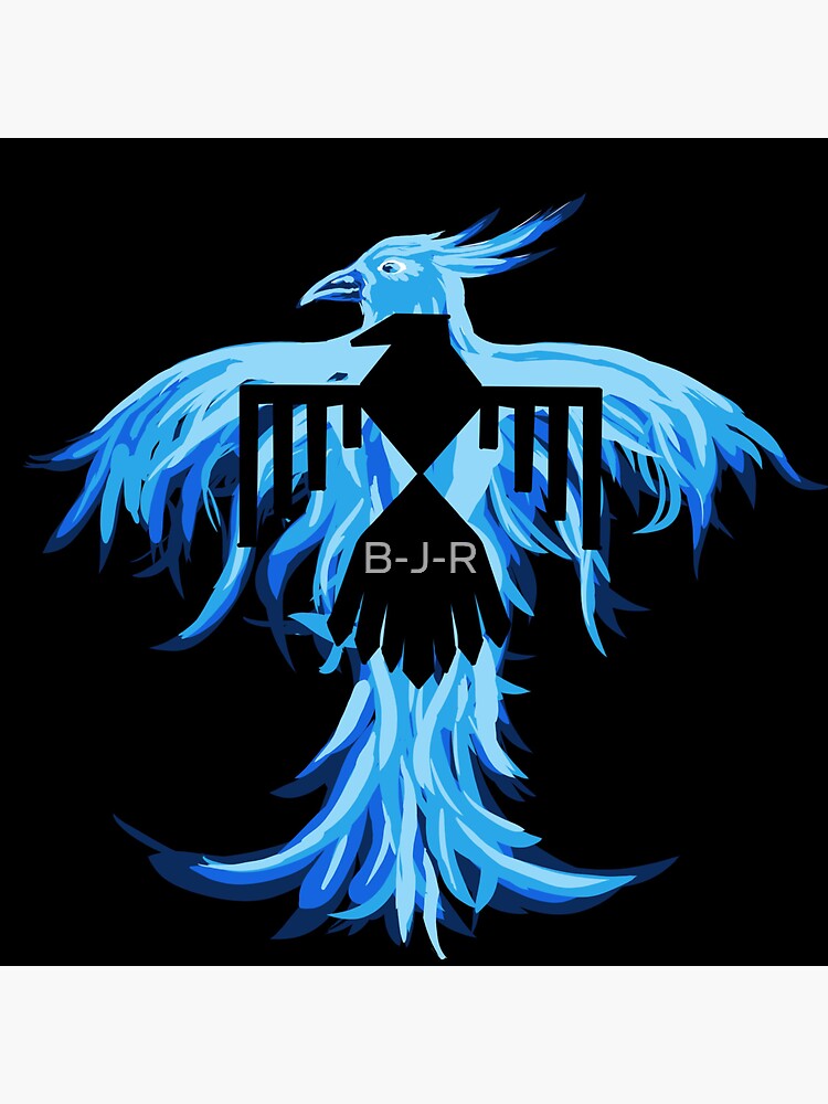 "Thunder-Phoenix (Blue, Dark)" Sticker for Sale by B-J-R | Redbubble