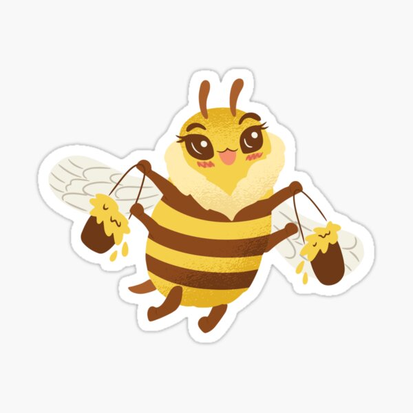 "Cute Kawaii Working Bee" Sticker for Sale by dreamingoutwest | Redbubble