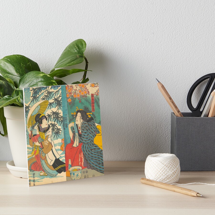 "Women of Winter and Spring | Japanese Edo Design" Art Board Print for ...
