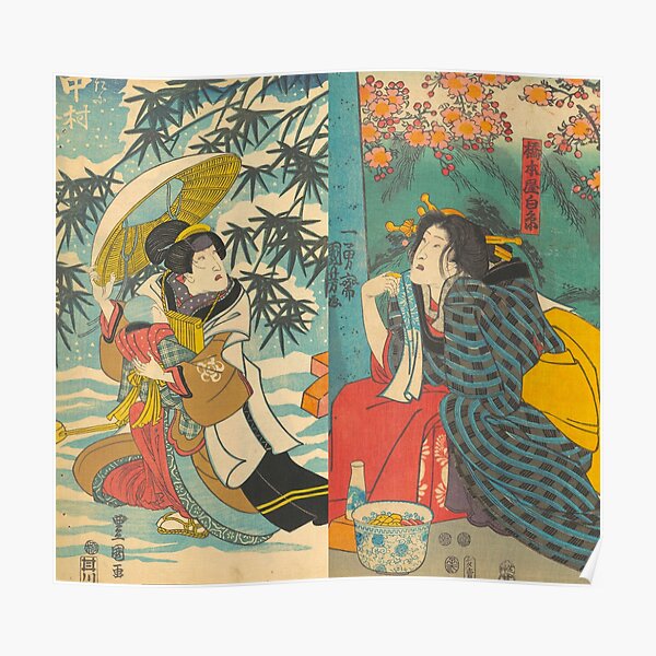 "Women of Winter and Spring | Japanese Edo Design" Poster for Sale by ...