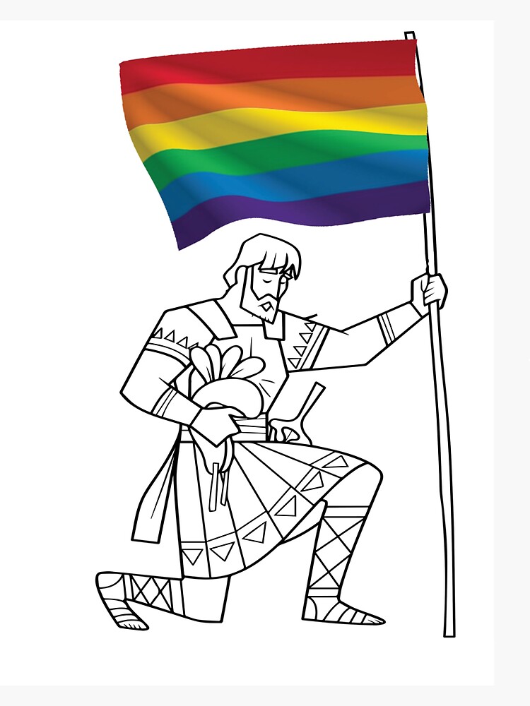 "Captain Moroni Kneeling with Pride Flag" Sticker for Sale by ExmoPride ...