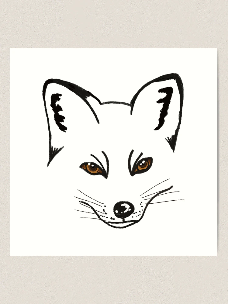 Fox Face Drawing Outline