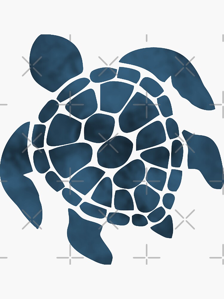 "Dark Blue Turtle" Sticker for Sale by mynameisliana | Redbubble