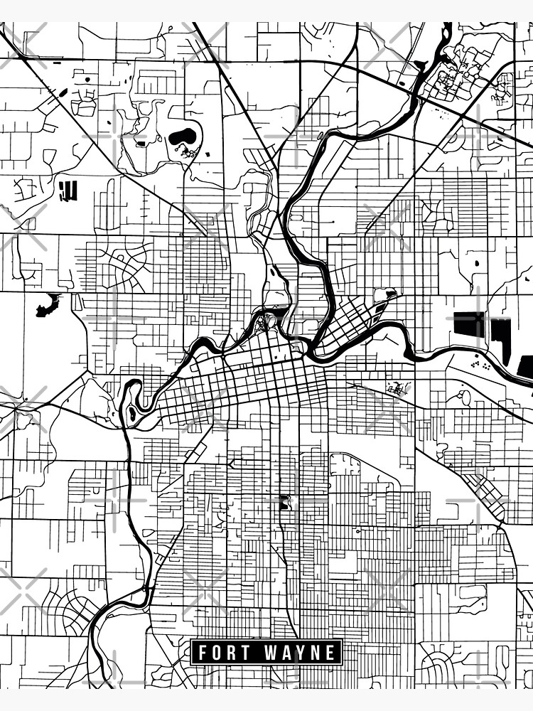 "Fort Wayne, Indiana Street Map" Sticker for Sale by InkistPrints ...