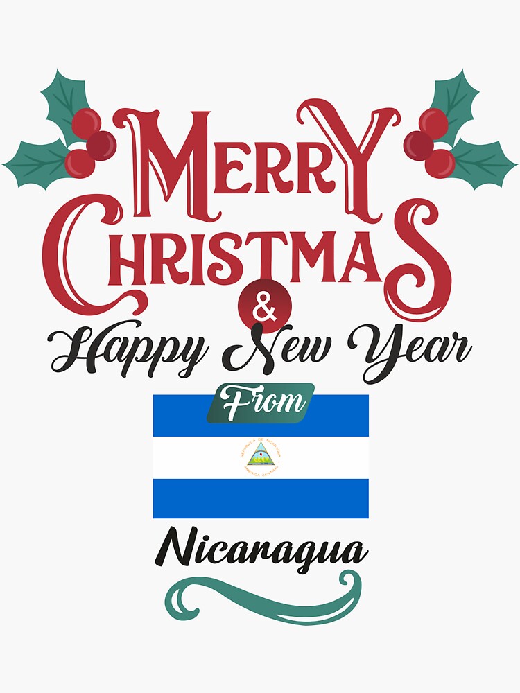 " Merry Christmas from Nicaragua" Sticker for Sale by frexxx | Redbubble