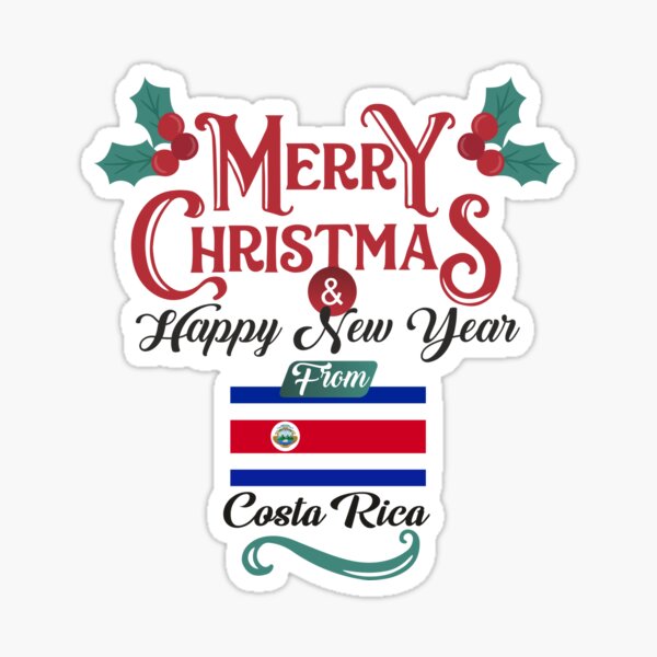 " Merry Christmas from Costa Rica" Sticker for Sale by frexxx | Redbubble