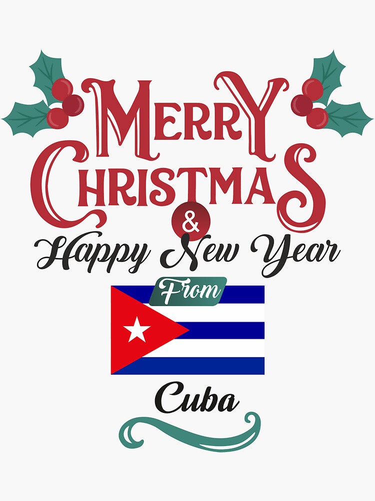 " Merry Christmas from Cuba" Sticker for Sale by frexxx | Redbubble