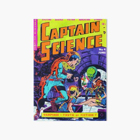 "Captain Science comics cover | Space vampires | retro art " Art Board ...