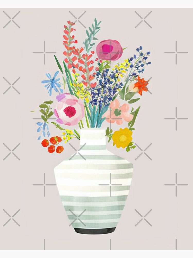 "Beautiful Watercolor Style Flowers in a Vase" Sticker for Sale by ...
