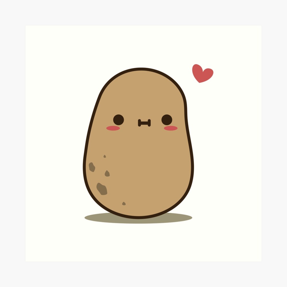 "Cute Potato in love" Art Print by clgtart | Redbubble