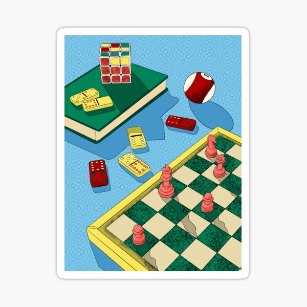 "Digital Illustration of Board Games" Sticker for Sale by hoodleyrootz ...