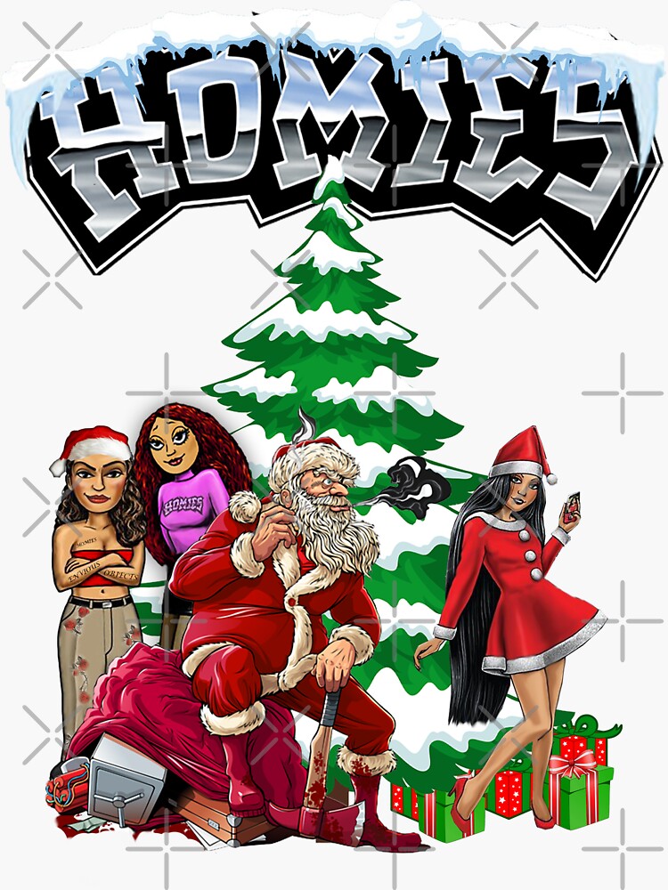 "Lil Homies Christmas " Sticker for Sale by EnviousObjects2 | Redbubble