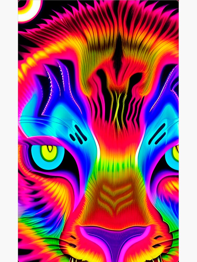 "feline digital art" Sticker for Sale by KINGMAGIC | Redbubble
