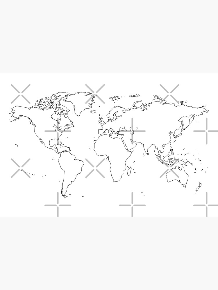 "Blank World Map" Poster for Sale by vintsArt | Redbubble