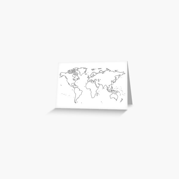 "Blank World Map" Greeting Card for Sale by vintsArt | Redbubble