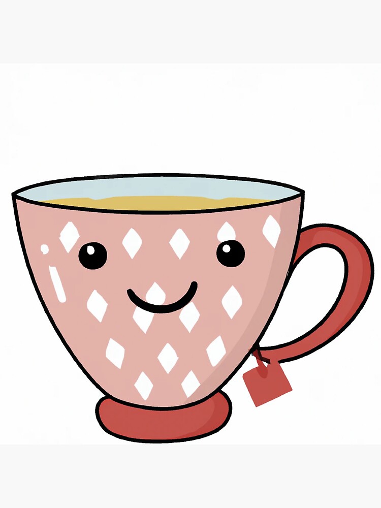 "Happy cute tea cup" Sticker for Sale by ElmaCay | Redbubble