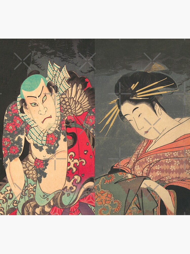 "Bandit and Concubine | Japanese Edo Design" Sticker for Sale by andydavistech | Redbubble