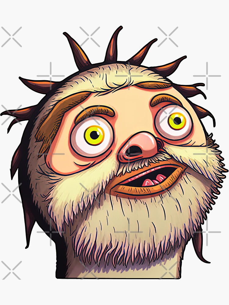 "Unkempt Hipster Sloth-man." Sticker for Sale by zoomzoomies | Redbubble