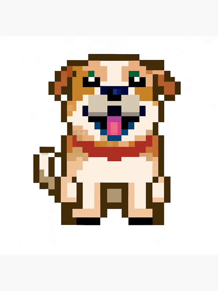 "Cute dog pixel art" Sticker for Sale by ElmaCay | Redbubble