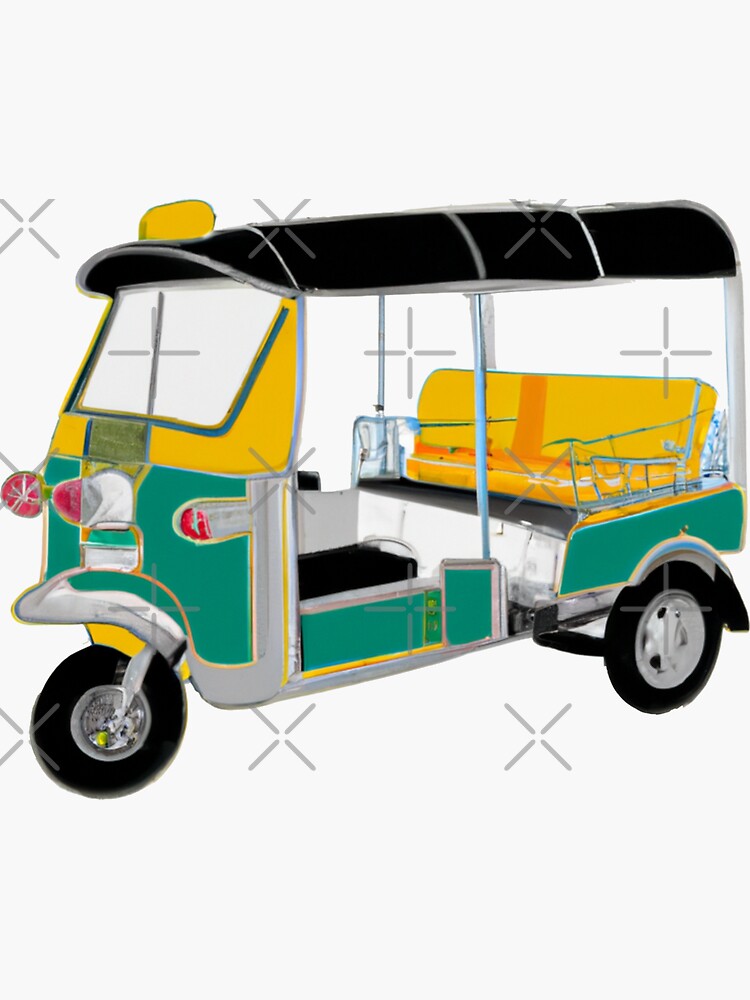 "Auto rickshaw, tuk tuk " Sticker for Sale by NobelFashion | Redbubble